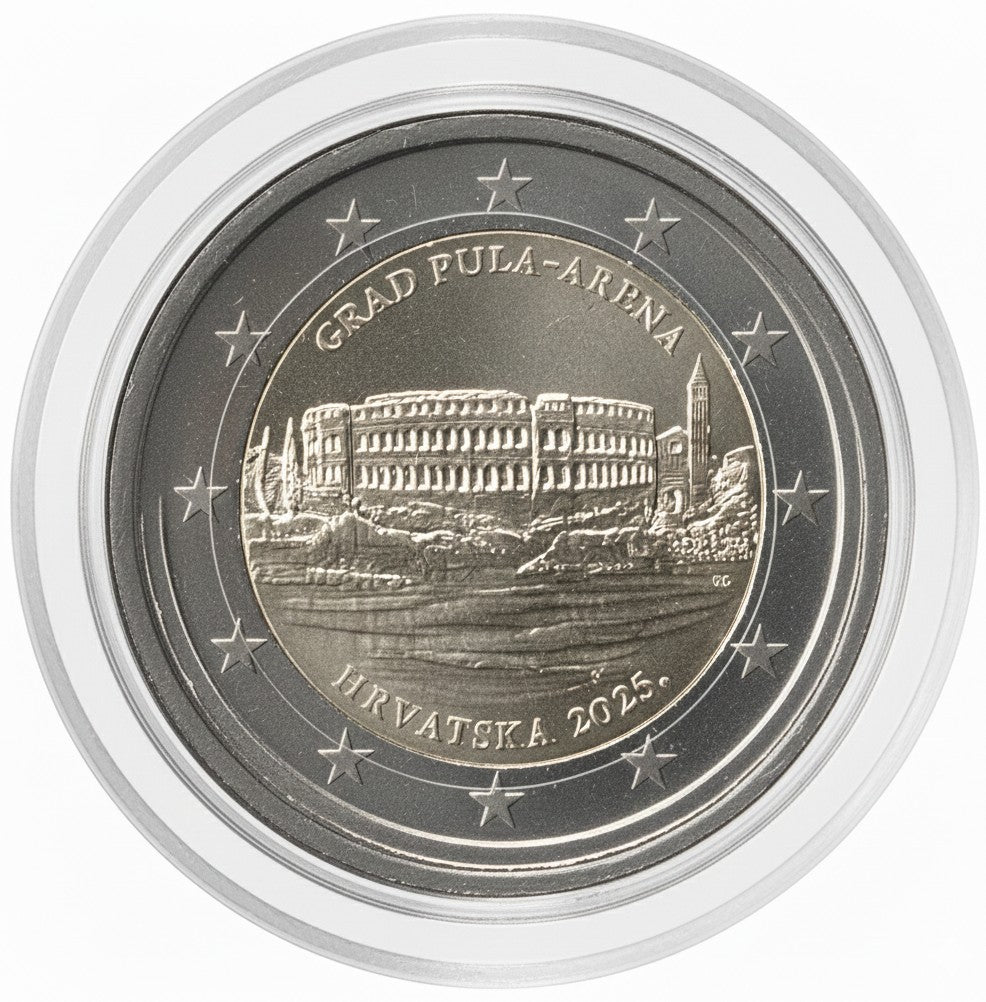 2 Euro Gedenkmünze Kroatien 2025 - Pula Arena – Coins-Shop.de ...